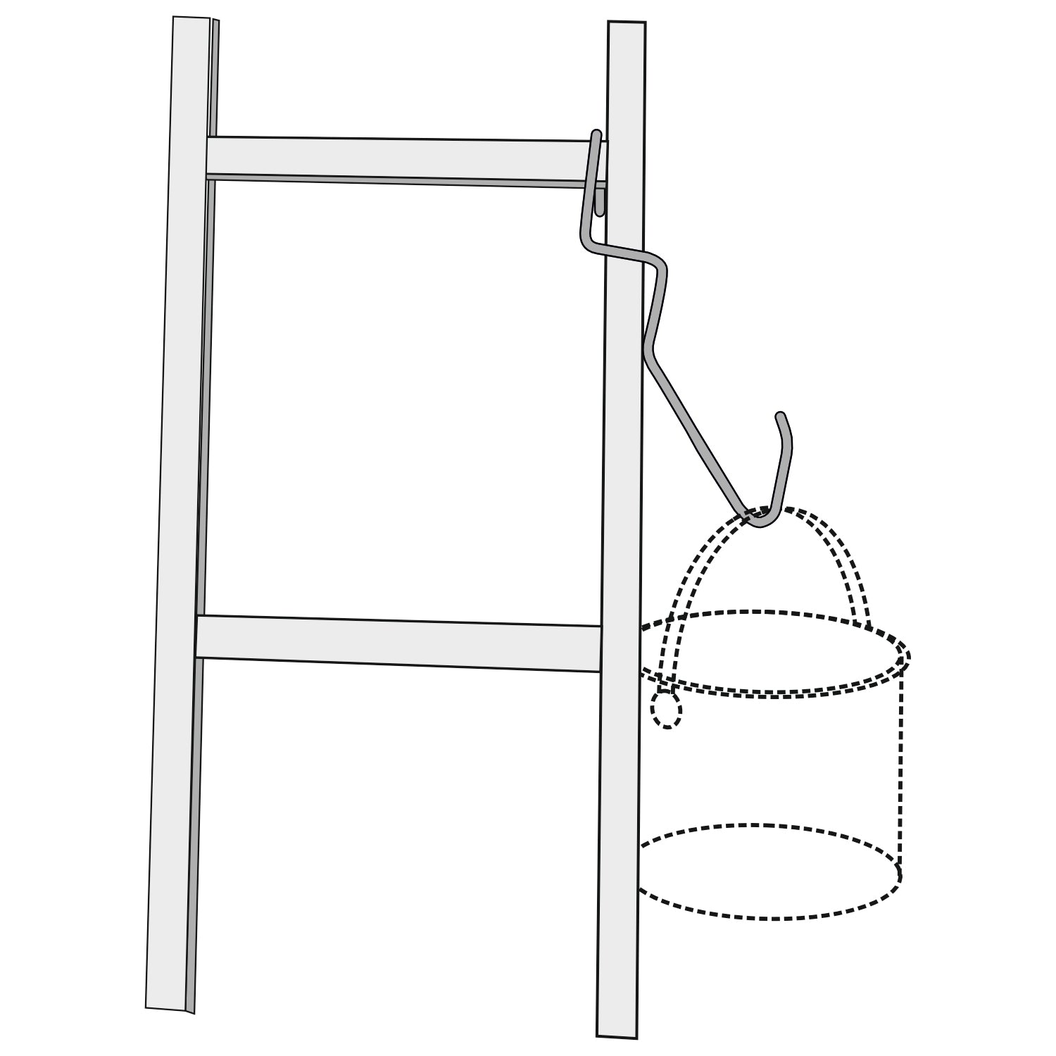 Ladder hook - Practical hook for ladder - Hang paint & tools ...